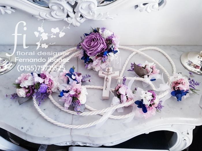 Lazo cordón de novia y cruz de cedro y plata. :: Fernando Perez Floral ...